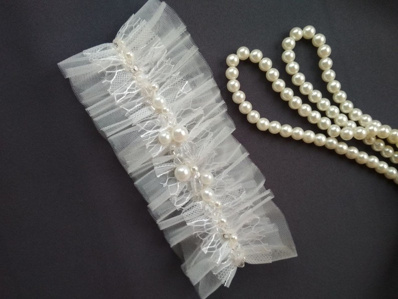 Wedding garter ivory bridal garter lace garter bride boho | Etsy