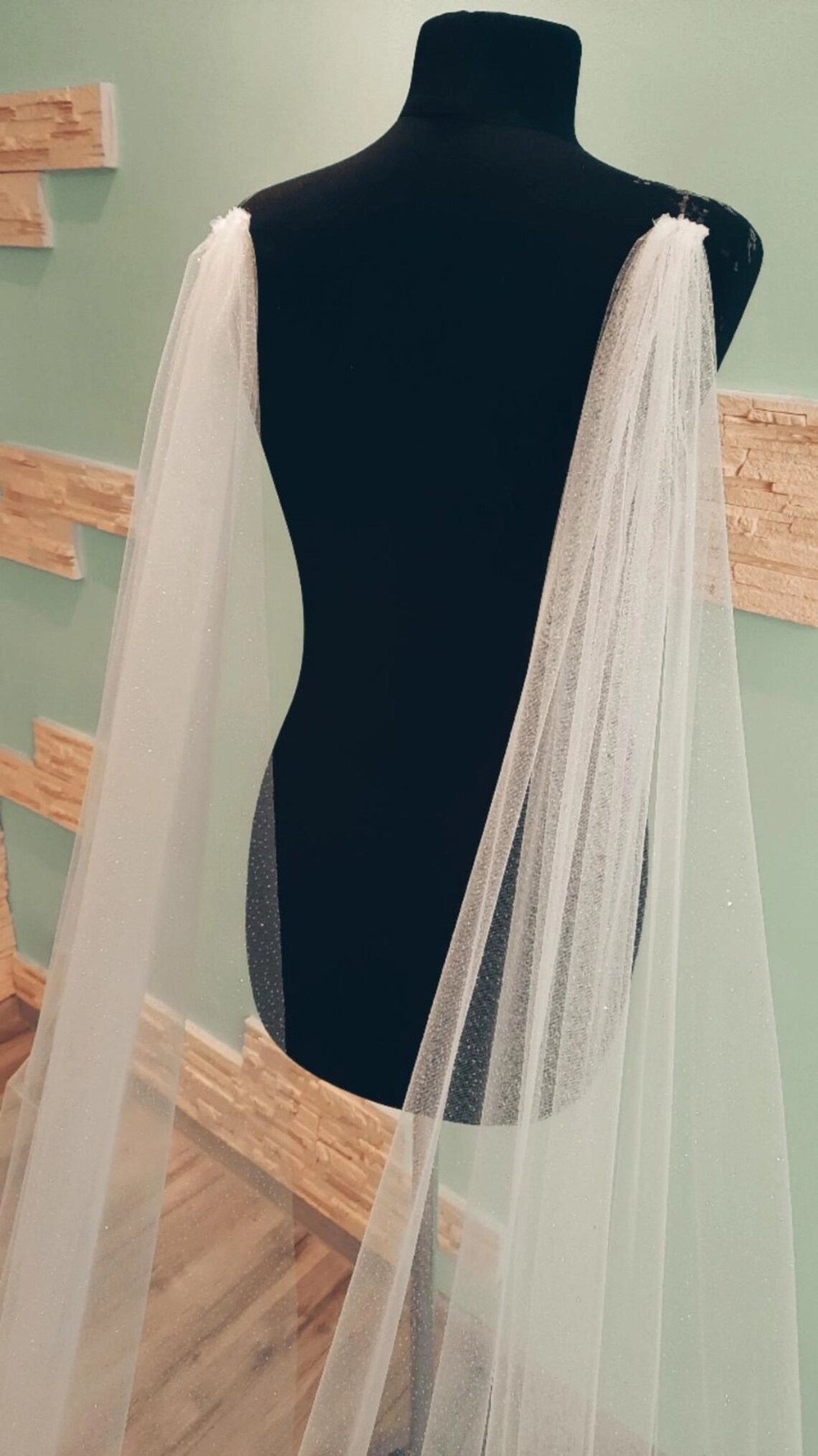 Bridal Cape Veil Bridal Veil Long Veil Cape Sparkle Veil - Etsy