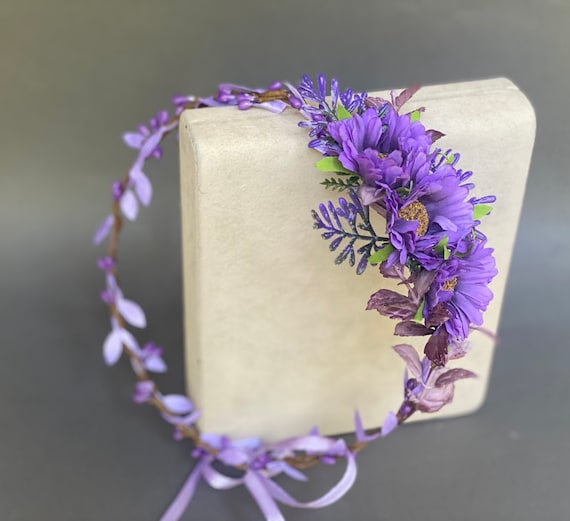 Corona De Flores Moradas Transparente Corona De Flores: Diadema Con