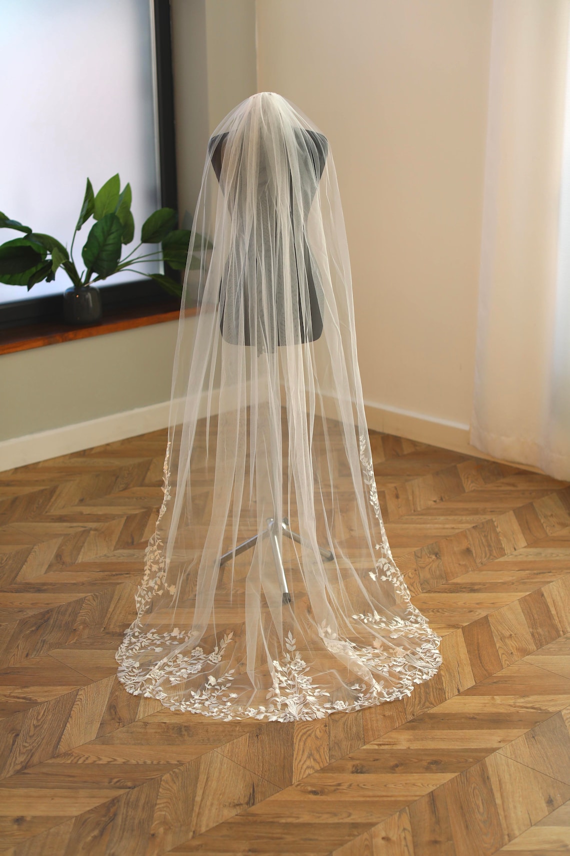 Wedding Veil Fingertip Veil Wedding Leaf Bridal Veil Leaves - Etsy