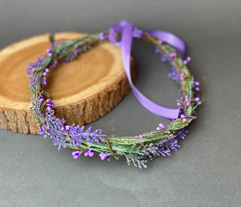 Lavender flower crown wedding floral crown flower circlet | Etsy