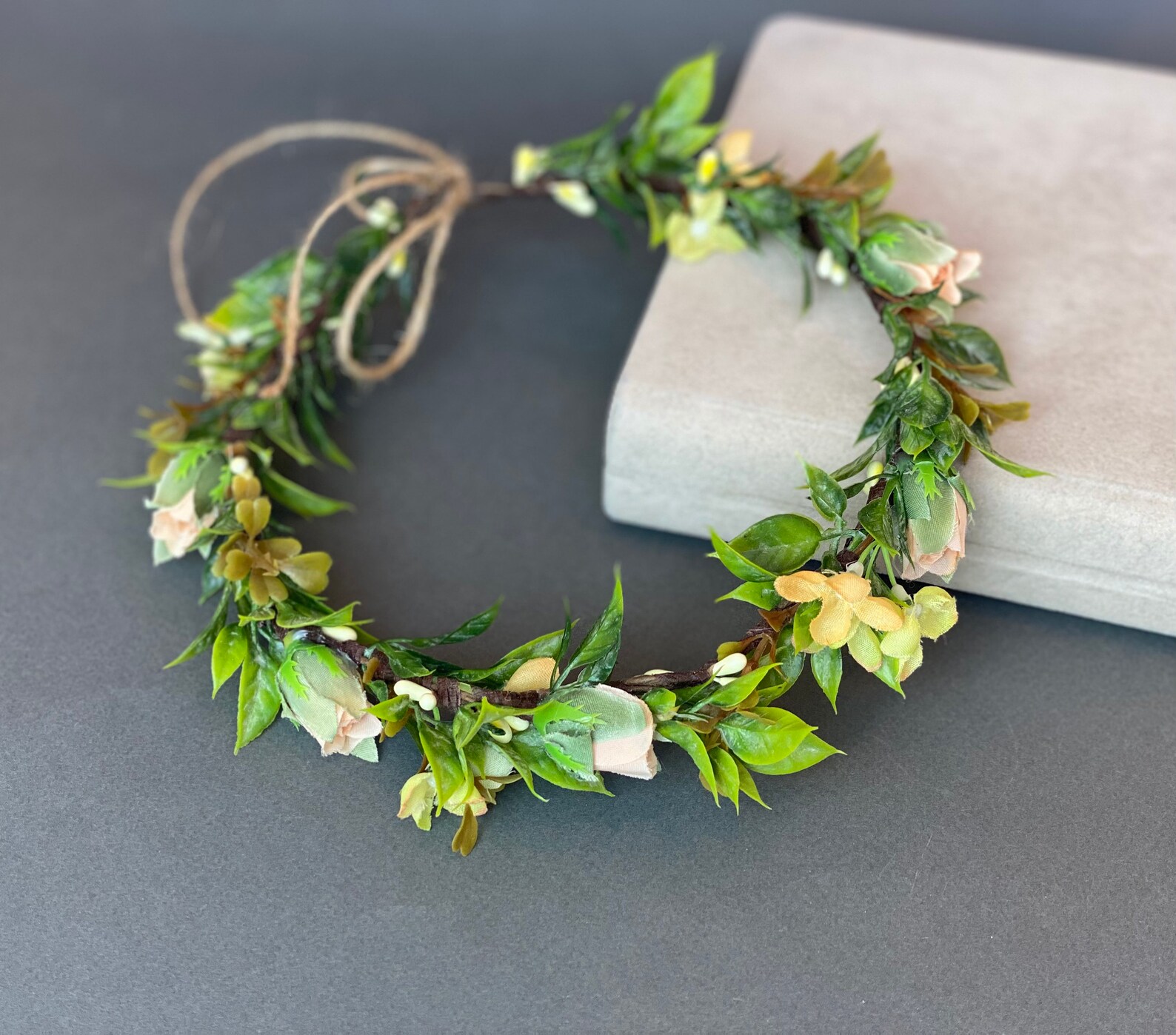 Green Flower Crown Wedding Flower Crown Flower Girl Crown - Etsy