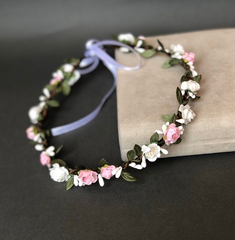 White rose flower crown wedding flower crown baby flower crown | Etsy