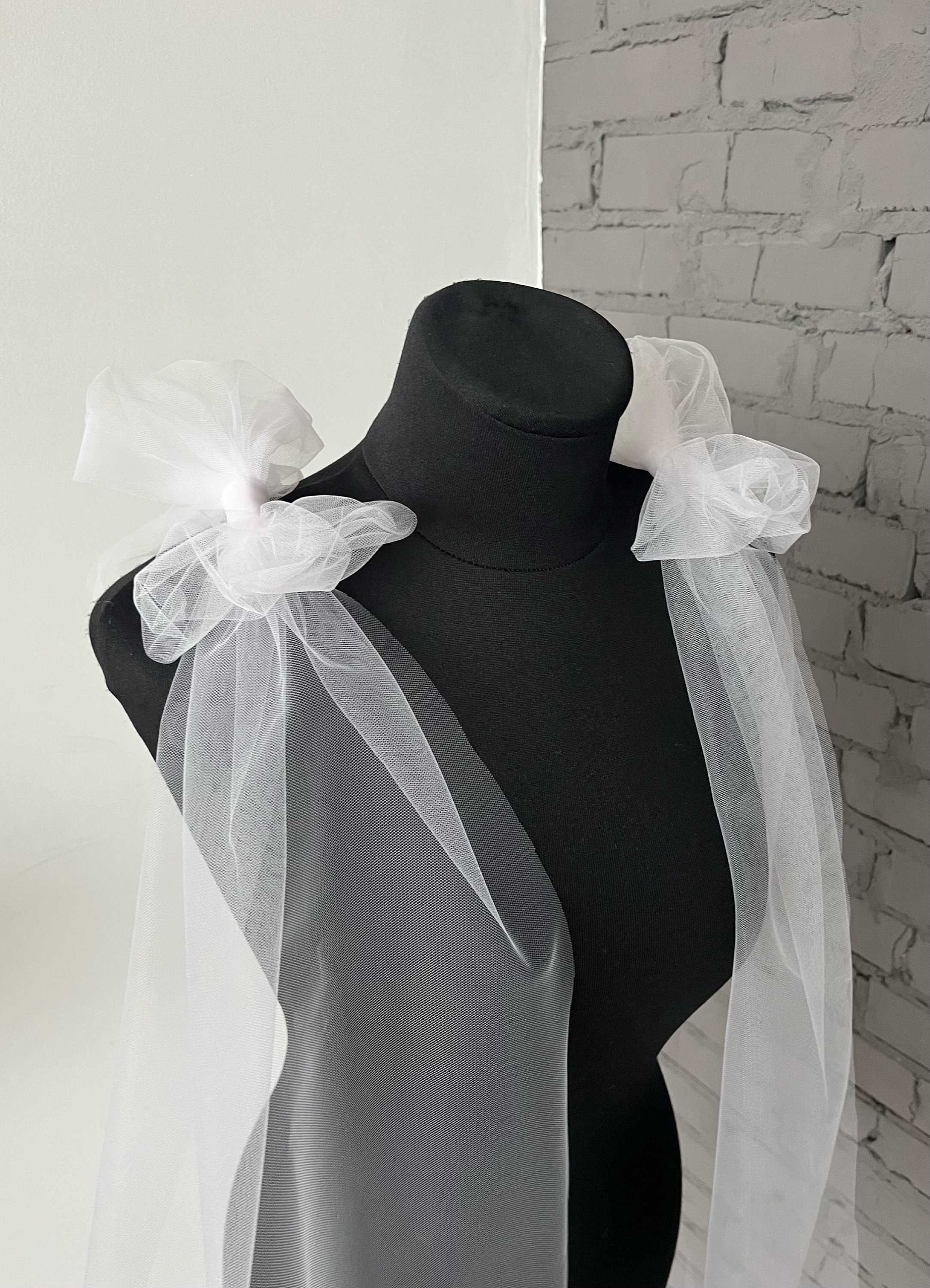 Bow Wedding Bow Shoulder Veil Wings Veil Soft Tulle Bow Wedding Veil ...