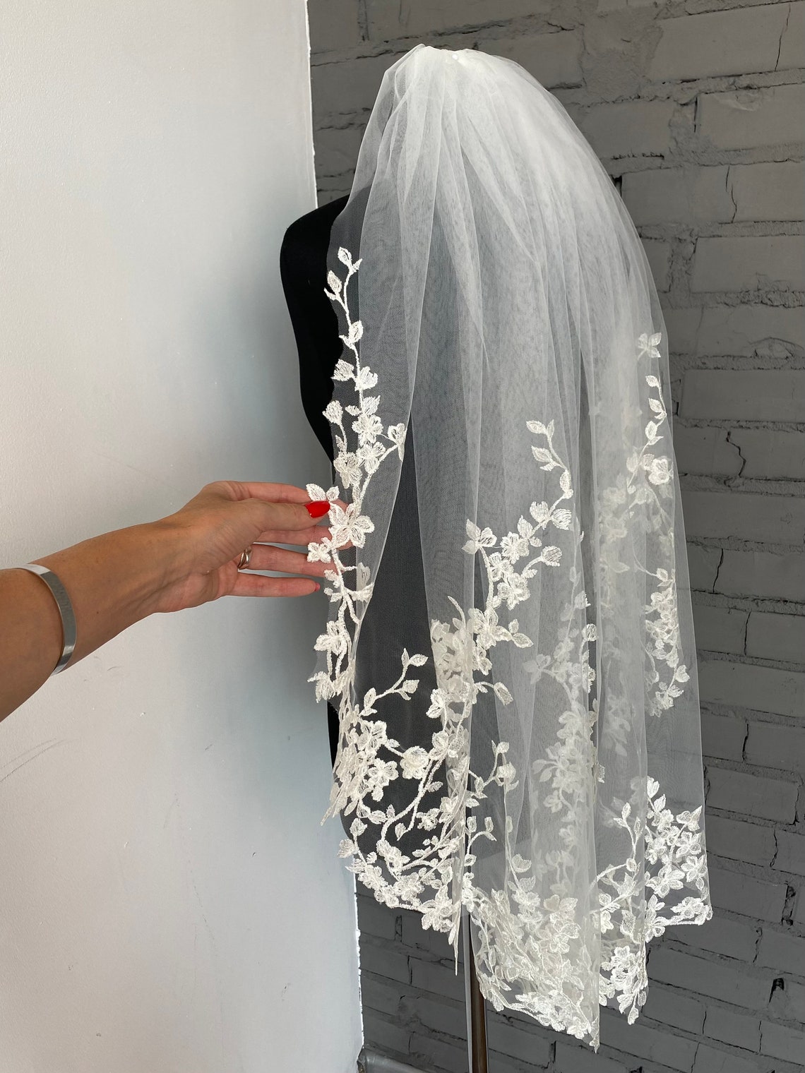 Wedding Veil Short Veil Wedding Lace Bridal Veil Lace Veil - Etsy