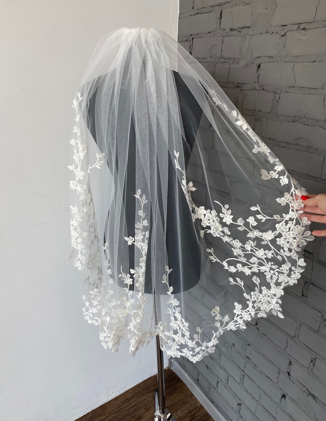 Wedding Veil Short Veil Wedding Lace Bridal Veil Lace Veil - Etsy