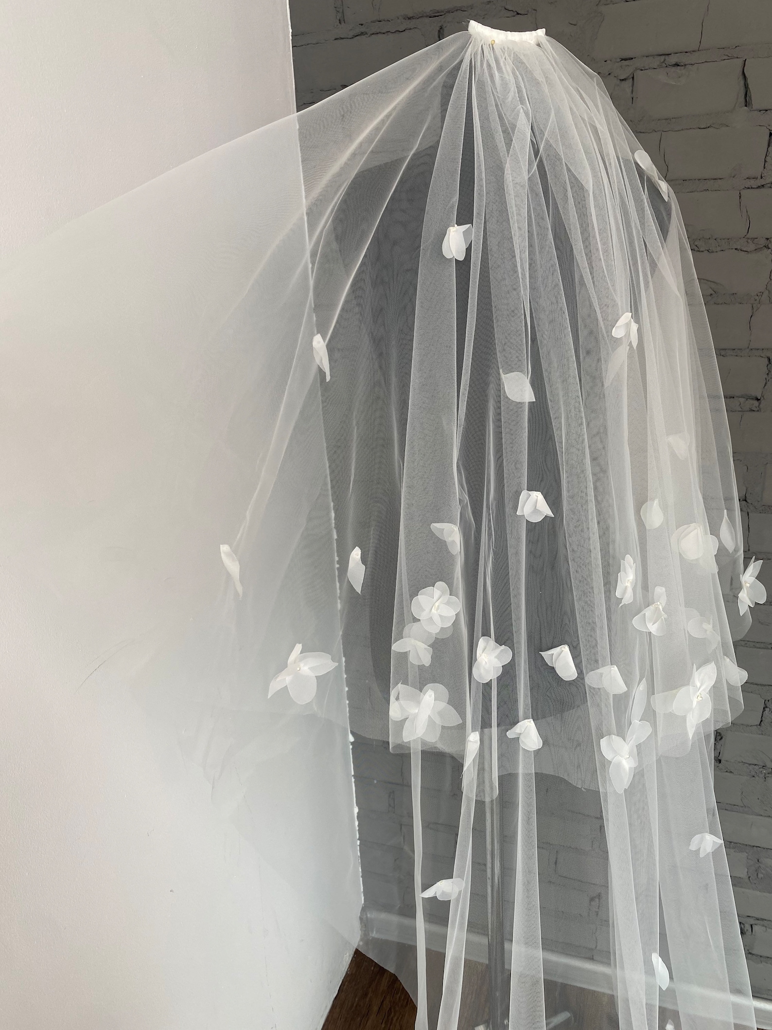 Veil Flowers 3d Wedding Veil Cathedral Veil Flower Veil Floral - Etsy