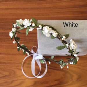 Ivory Flower Crown Wedding Floral Crown Wedding Headband Flower Girl ...