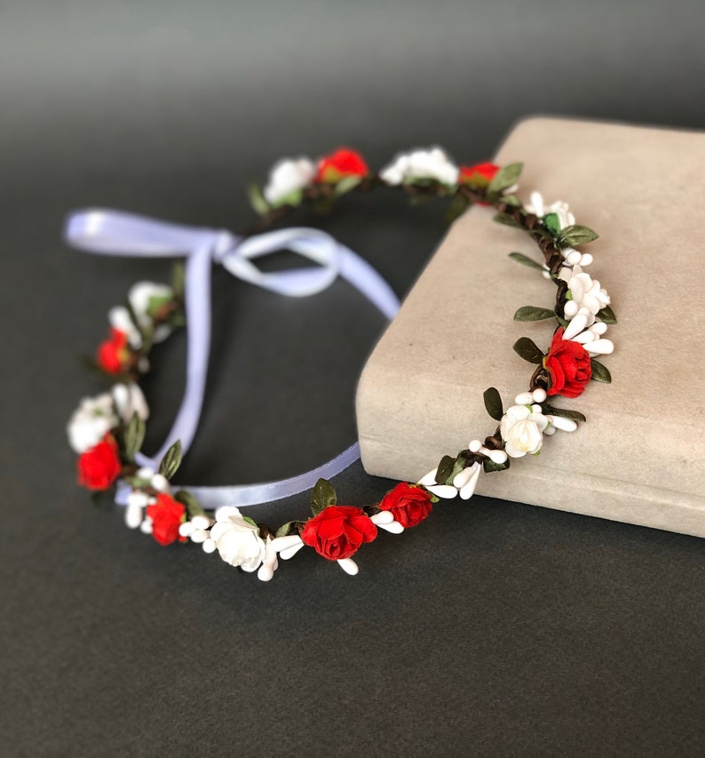 White rose flower crown wedding flower crown baby flower crown | Etsy