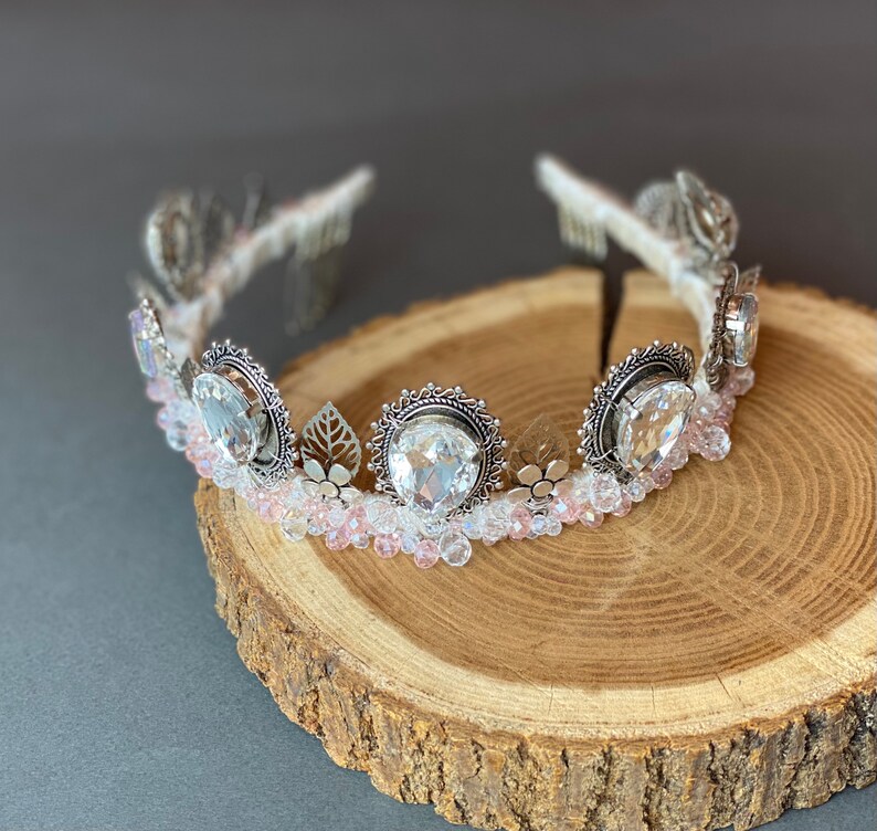 Silver Baroque Crown Gothic Wedding Headpiece Medieval Tiara | Etsy