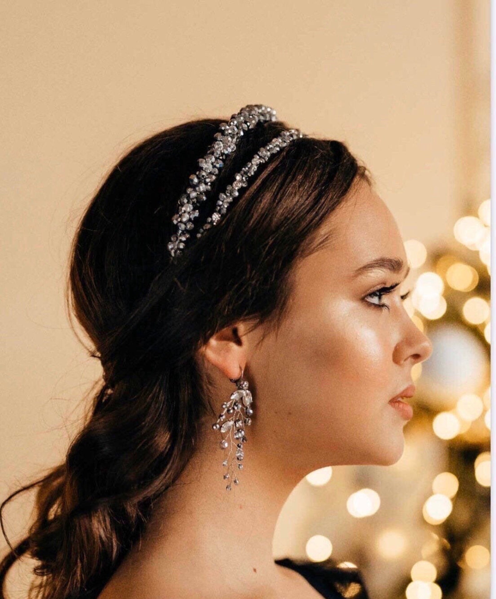 Silver Beaded Headbands for Women Wedding Hair Accessories Jeweled ...