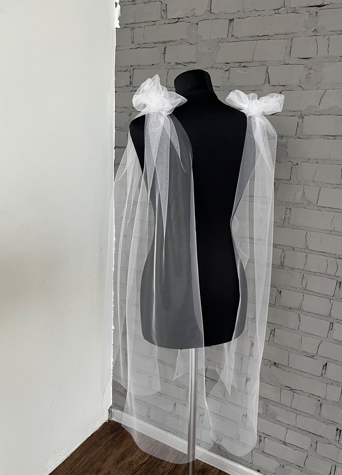 Bow Wedding Bow Shoulder Veil Wings Veil Soft Tulle Bow Wedding Veil ...