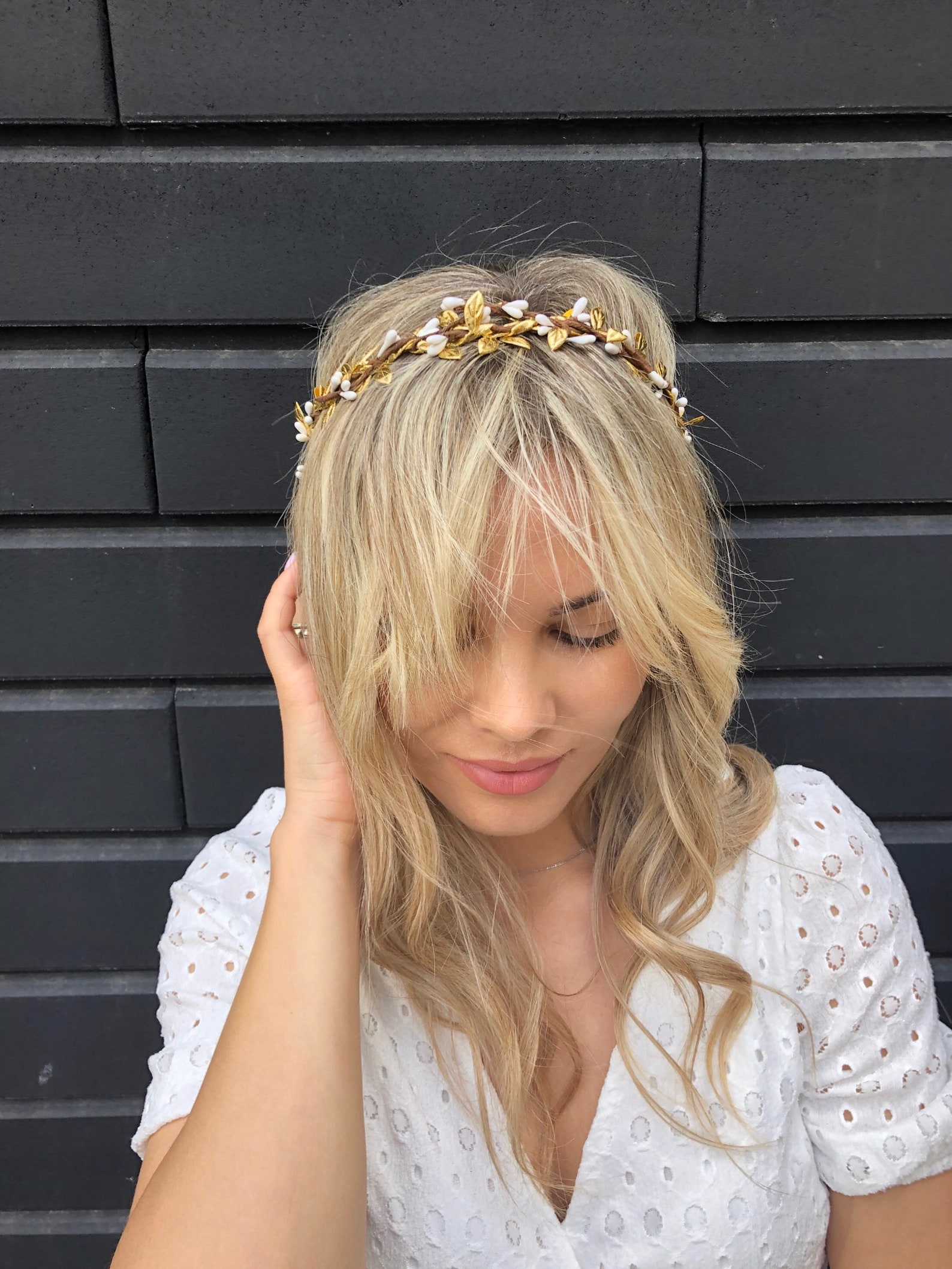 Gold Crown Wedding Laurel Wreath Greek Headpiece Cesar Crown | Etsy