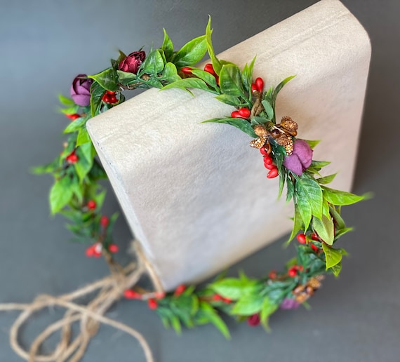 Green Flower Crown Wedding Flower Crown Flower Girl Crown | Etsy