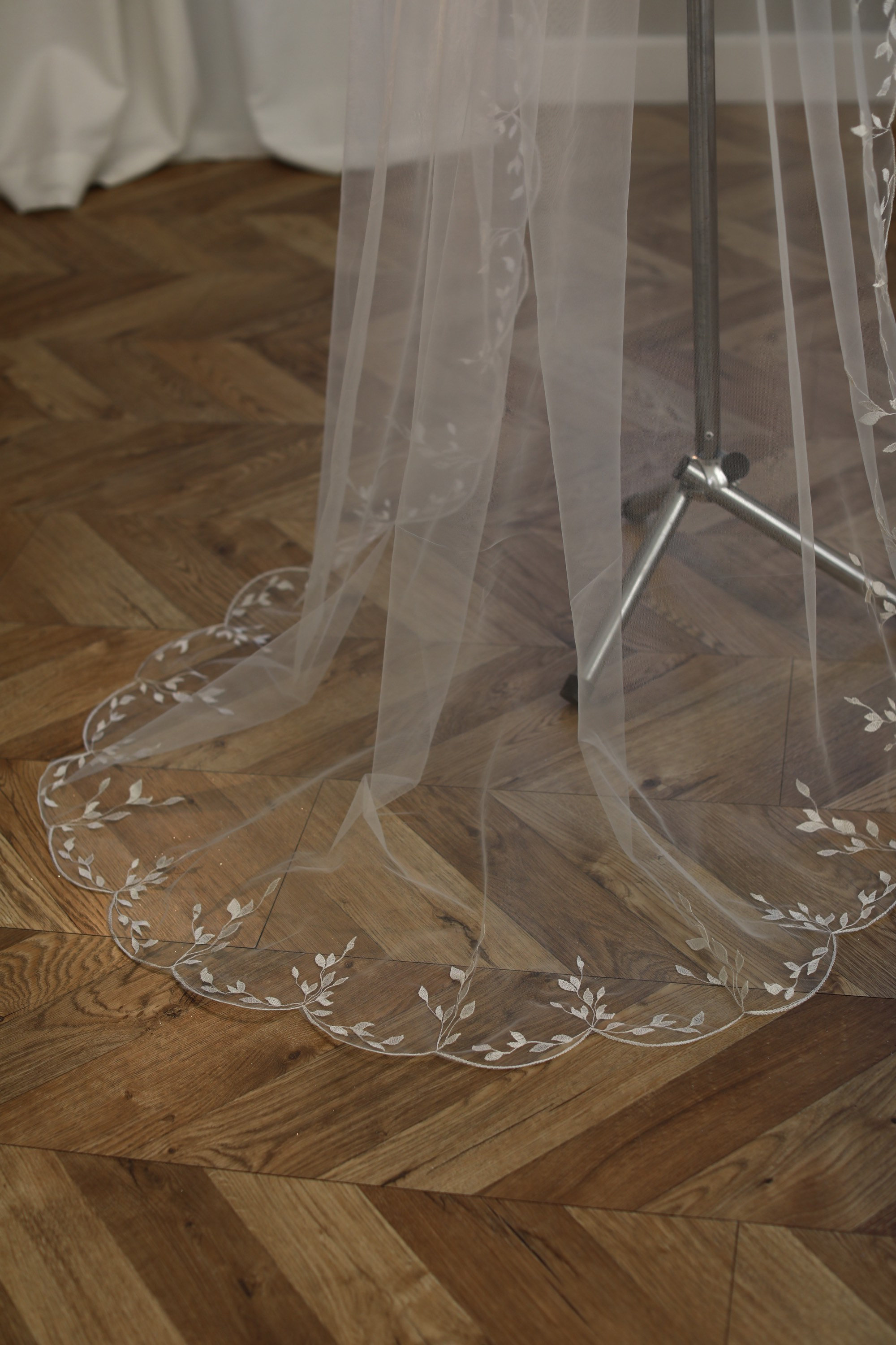 Wedding Veil Leaves Veil Lace Veil Leaf Edge Veil Bridal - Etsy