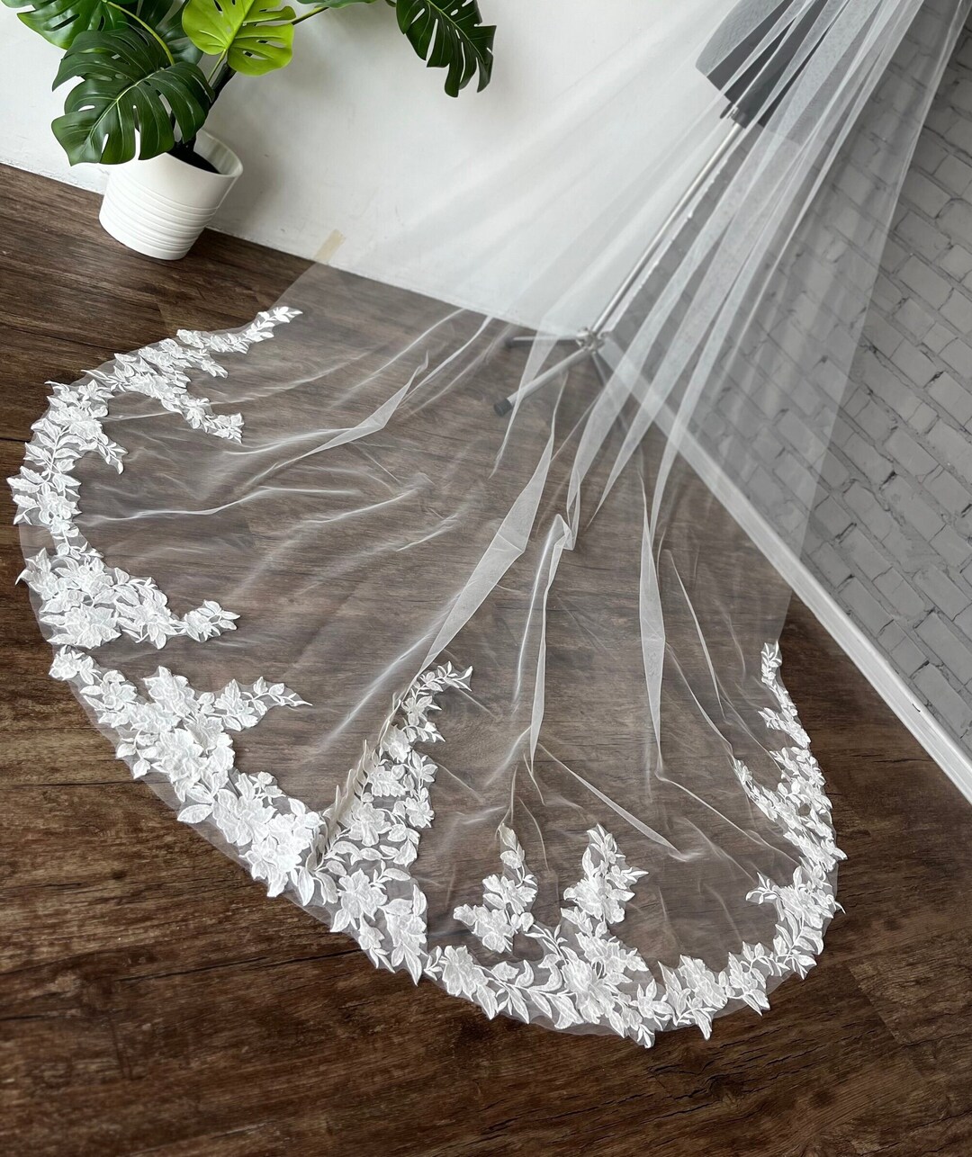 Lace Wedding Veil Flower Veil Bridal Veil for Wedding Lace Veil Wedding ...