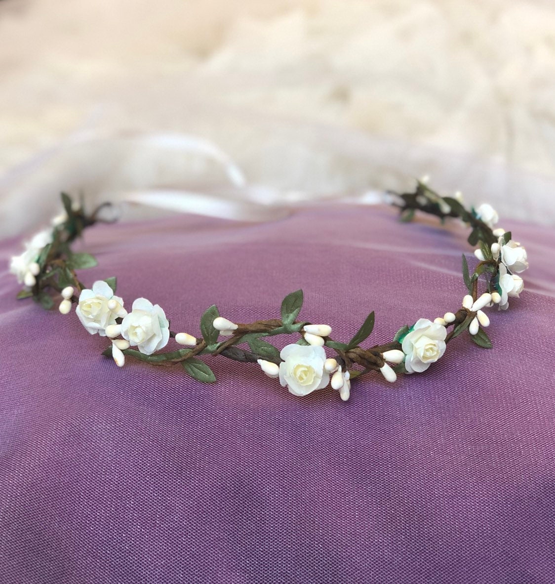 Ivory Flower Crown Wedding Floral Crown Wedding Headband | Etsy