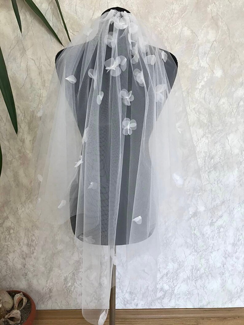 Veil Flowers Wedding Veil Cathedral Veil Flower Veil Floral - Etsy