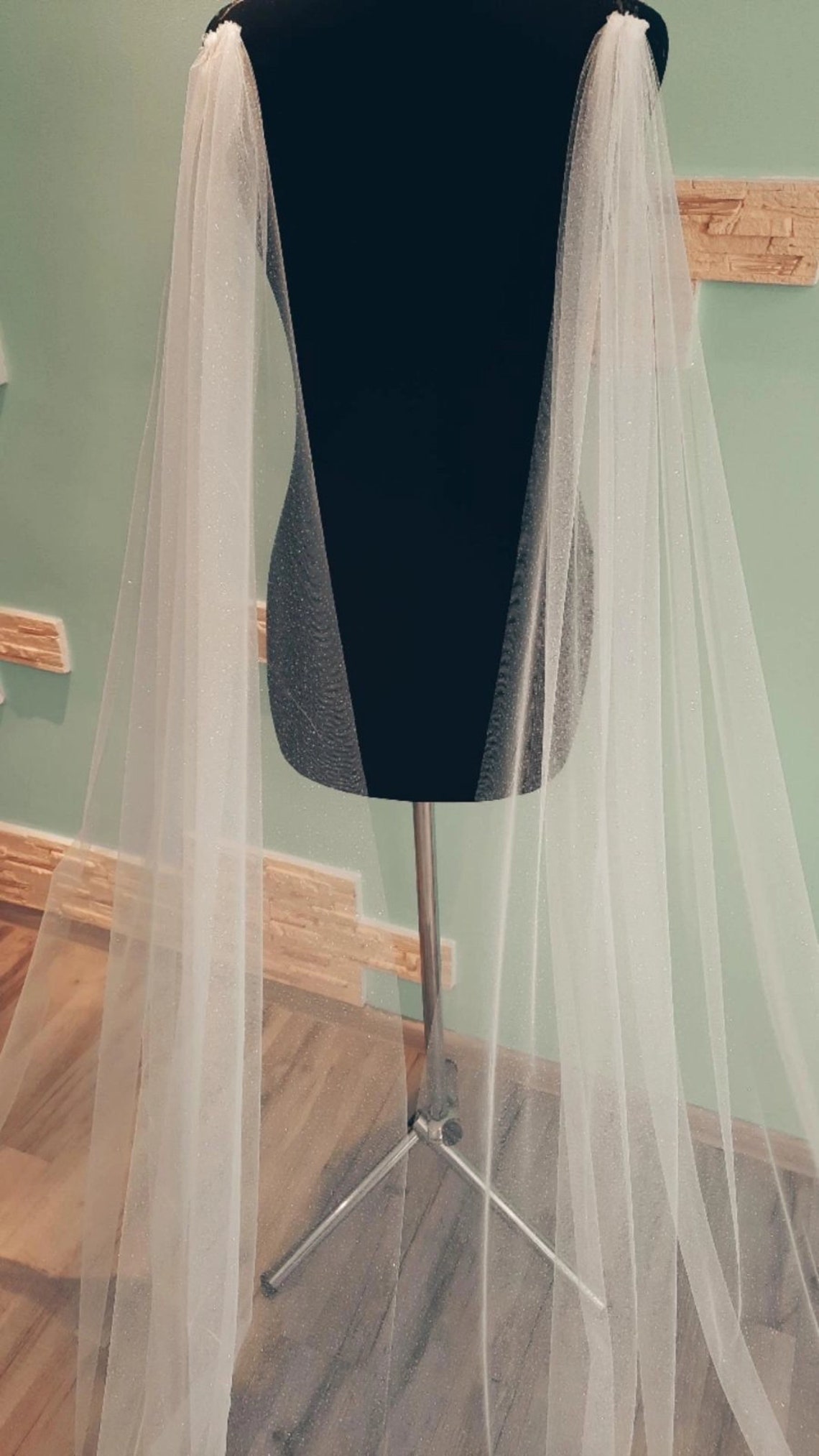 Bridal Cape Veil Bridal Veil Long Veil Cape Sparkle Veil - Etsy