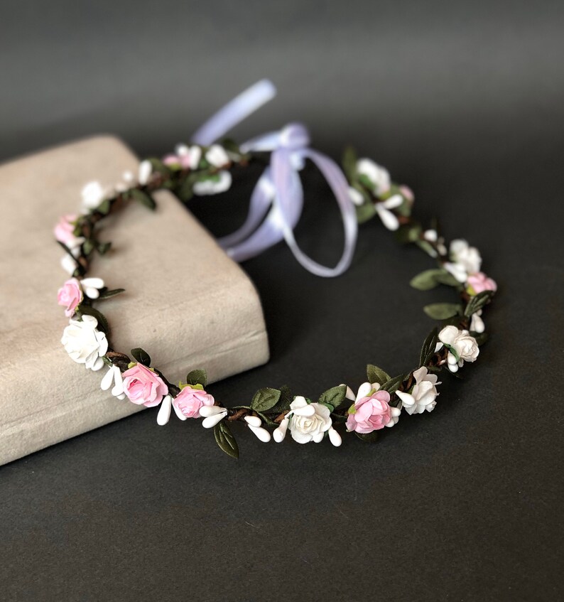 White rose flower crown wedding flower crown baby flower crown | Etsy
