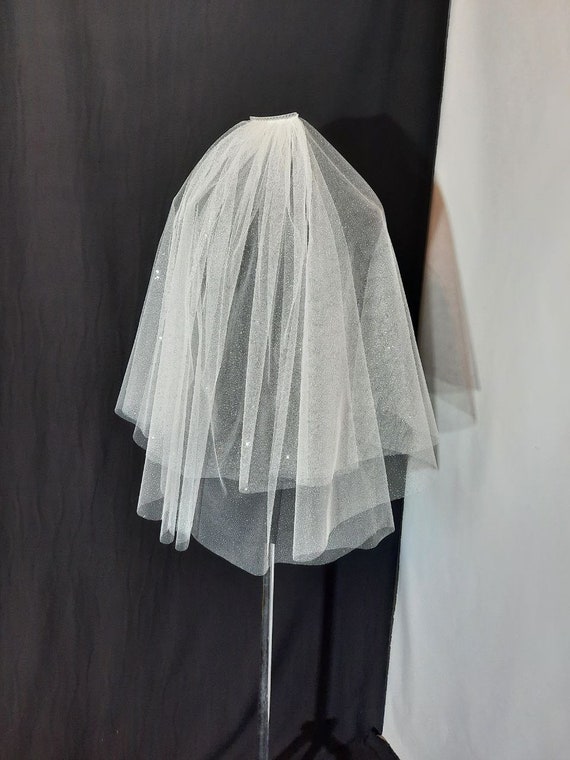 Glitter wedding veil glitter bridal veil sparkle veil tulle | Etsy