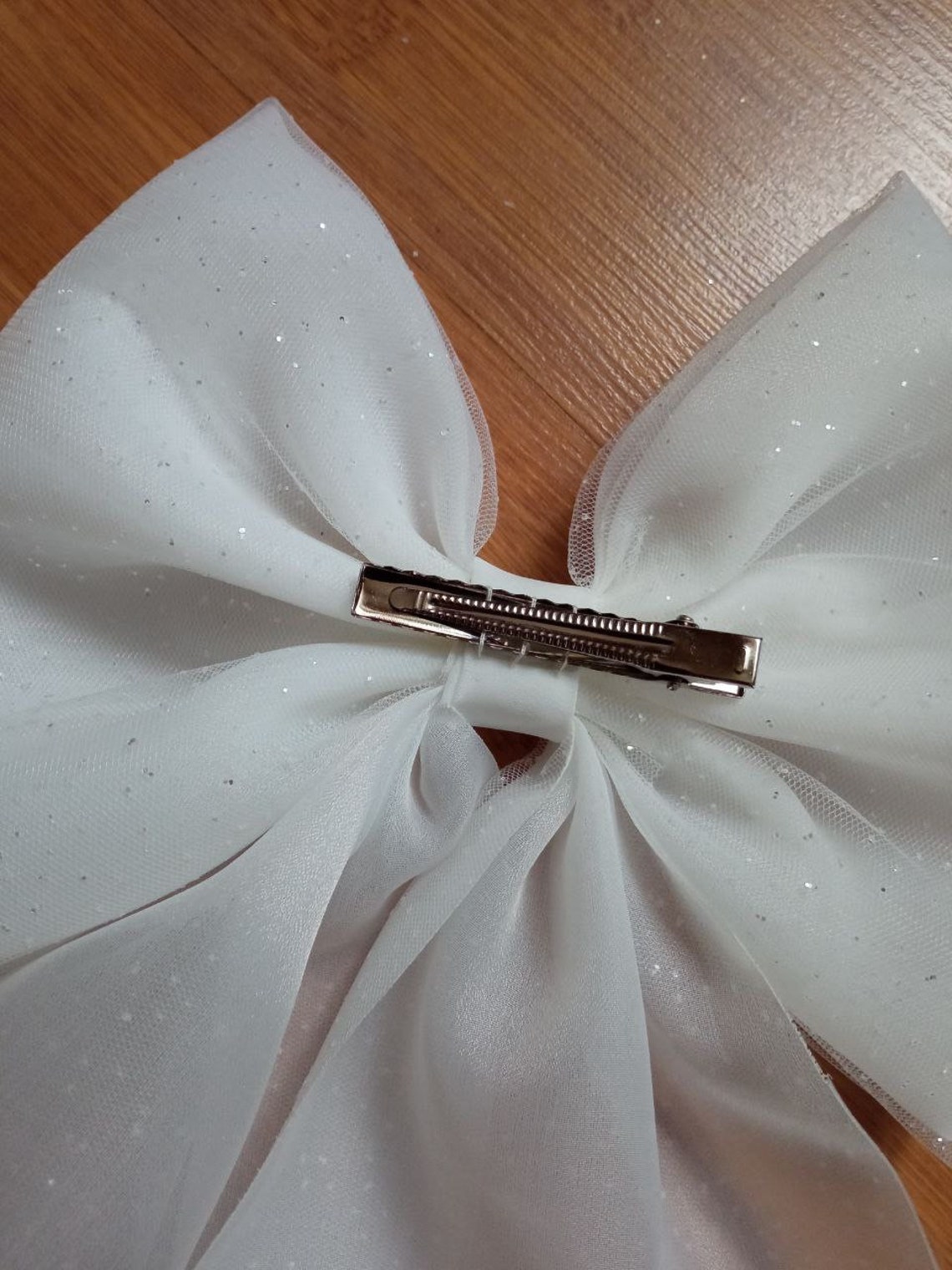 Bridal Hair Bow Glitter Ivory Bow Hair Wedding Hair Bow Bride | Etsy