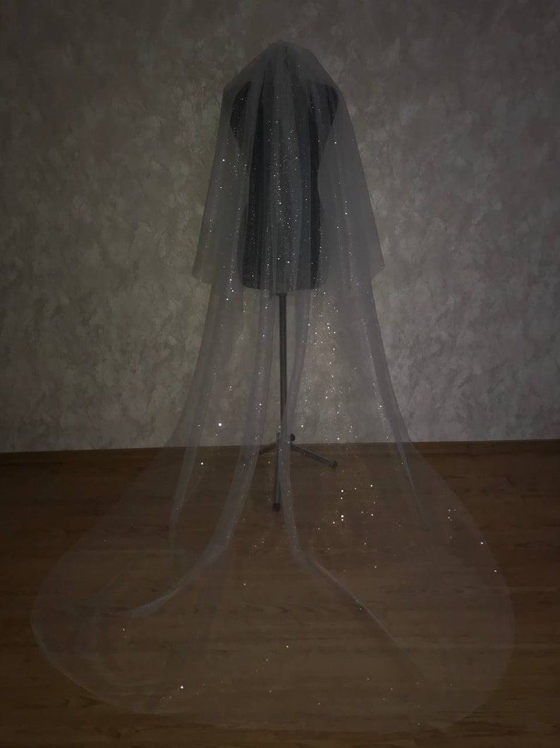 Glitter Wedding Veil, Two Tier Sparkle Tulle Bridal Veil - Etsy