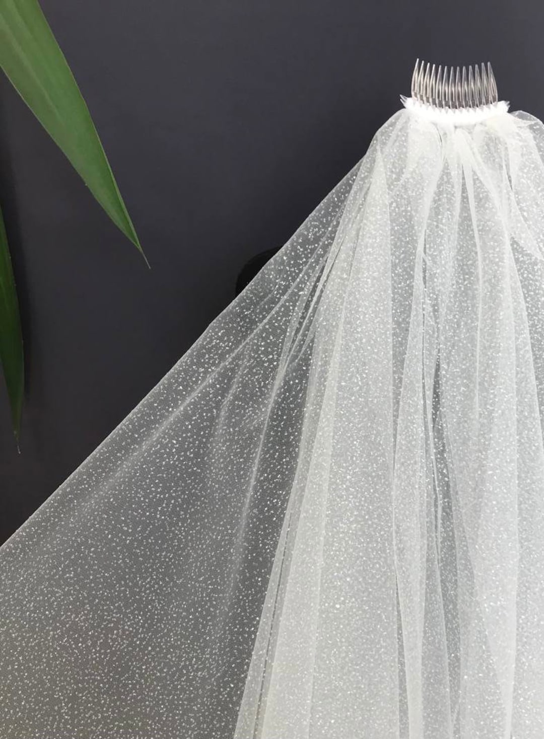 Glitter Wedding Veil, Two Tier Sparkle Tulle Bridal Veil - Etsy