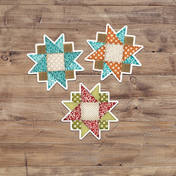 Friendship Quilt Block Set of 3 Sticker Planner Quilting - Etsy