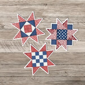 Quilt Star Vinyl Block Vinyl Stickers, Memorial Day Vinyl Stickers ...
