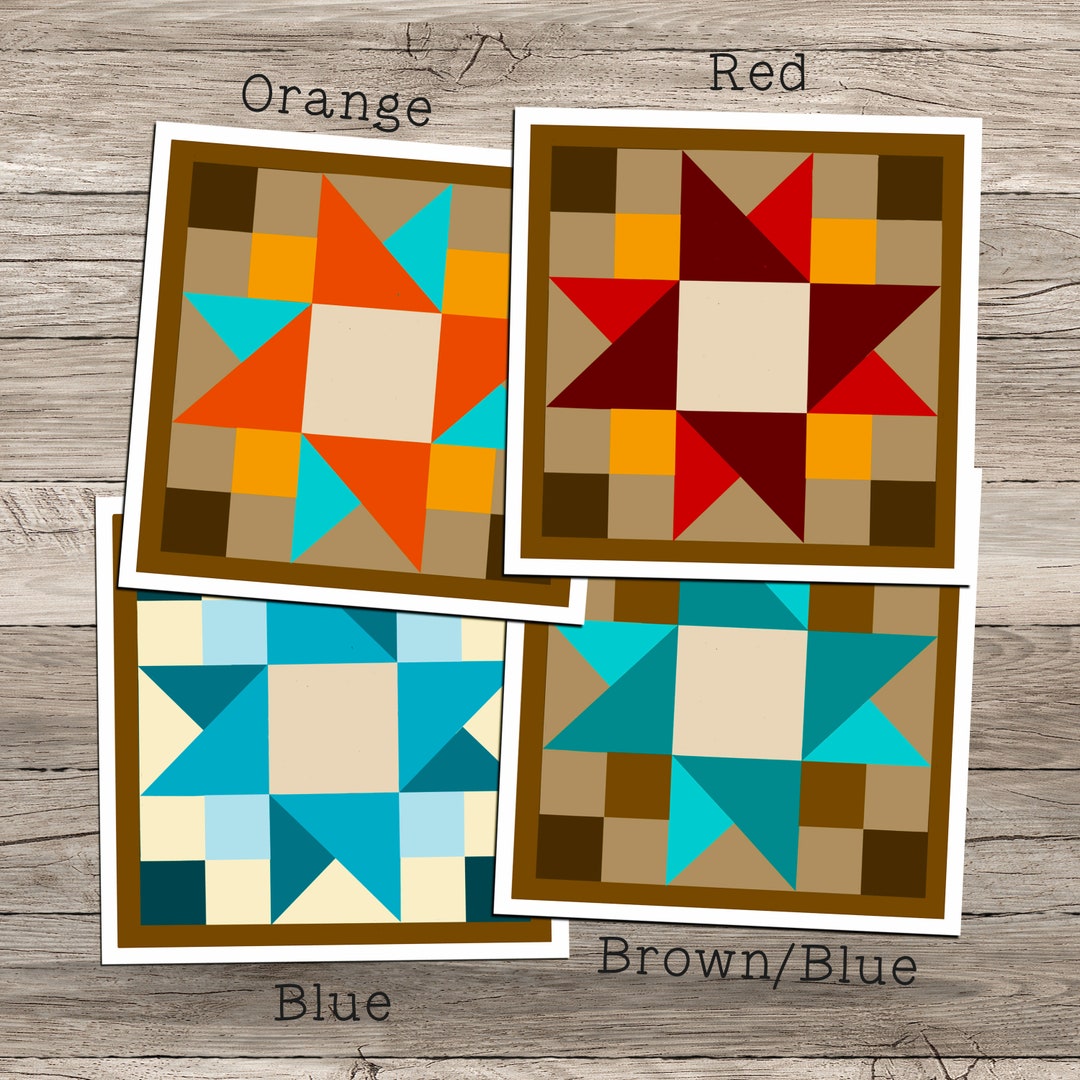 Barn Star Quilt Block Pattern Vinyl Sticker, Quilters Gifts, Farmhouse ...