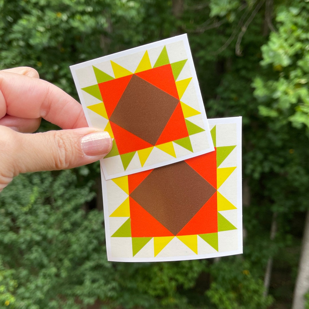 Barn Quilt Sunflower Vinyl Sticker Decal for Quilters, Gardeners, Gifts ...