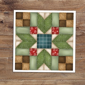 Patchwork Pattern Star Quilt Block Sticker, Christian Bible Study ...