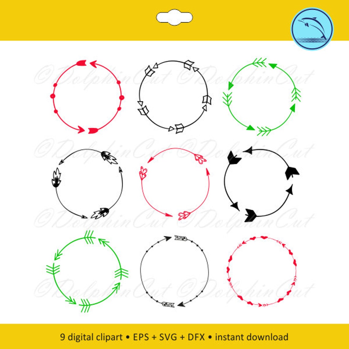 Arrow Circle Frame silhouette for cutting picture svg dxf | Etsy