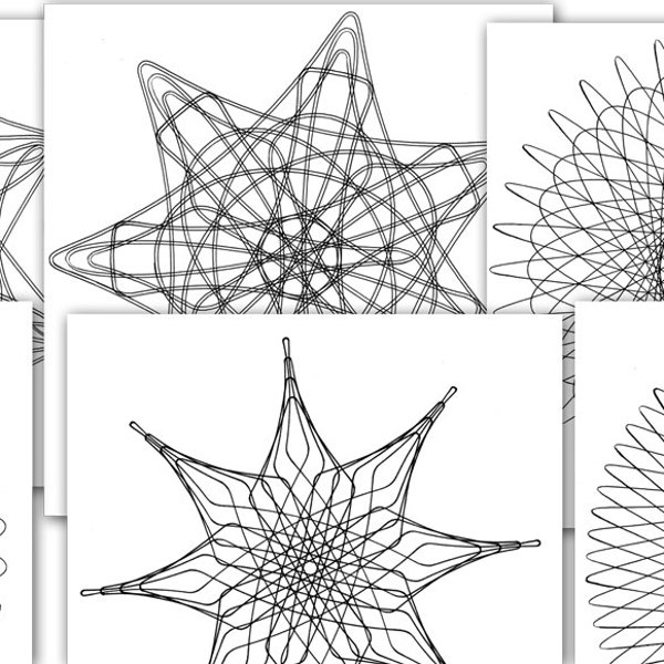 Spirograph Coloring Pages - Etsy