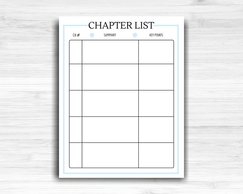 2 Page Chapter Organization Worksheet | Writing Template | Nanowrimo ...