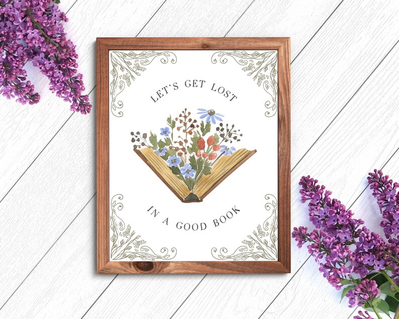 Let's Get Lost Book Print Novelist Decor Library Art - Etsy