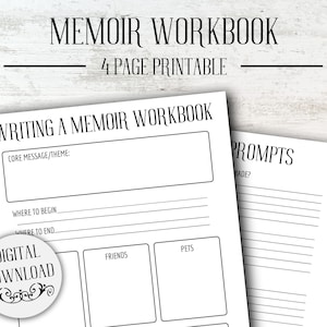 Writing a Memoir Workbook | Nanowrimo Planner | Memoir Outline | Writer ...