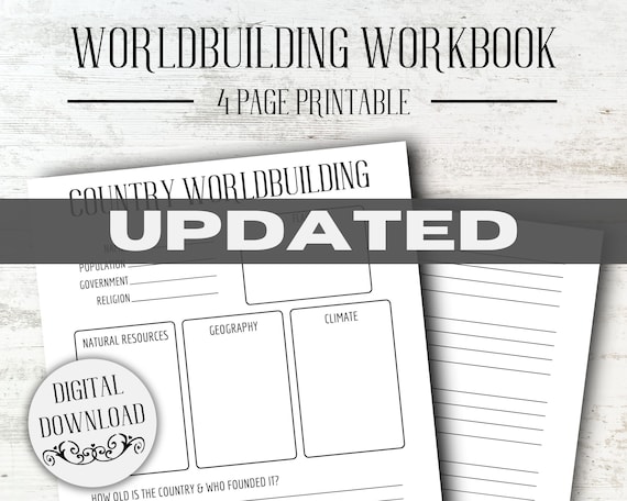 Worldbuilding Worksheet Writing Template Nanowrimo | Etsy