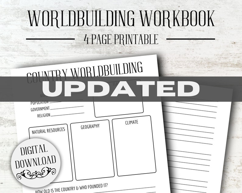 Worldbuilding Worksheet | Writing Template | Nanowrimo | Writing ...