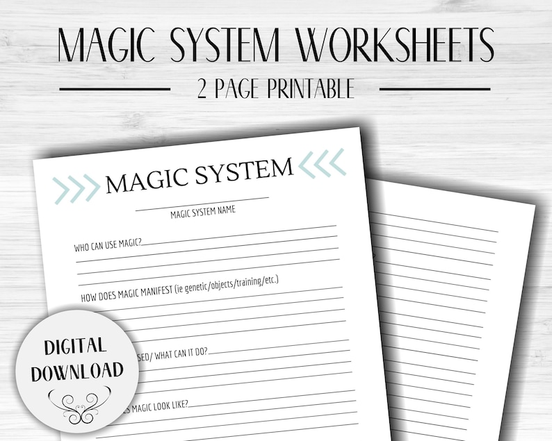 Magic System Worksheet | Writing Template | Nanowrimo | Worldbuilding ...