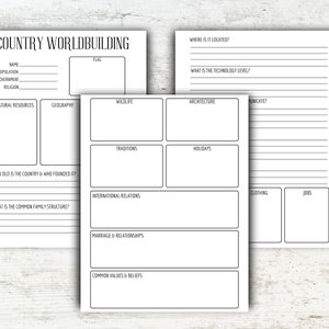 Worldbuilding Worksheet | Writing Template | Nanowrimo | Writing ...