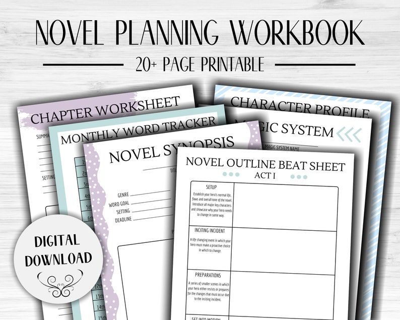 Novel Planning Workbook | Writing Printable | Nanowrimo | Writing ...