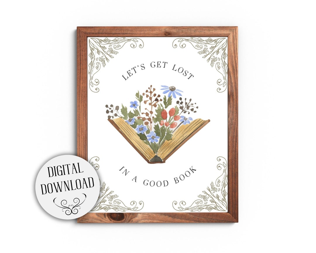 Let's Get Lost Book Print Novelist Decor Library Art - Etsy