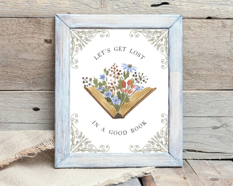 Let's Get Lost Book Print Novelist Decor Library Art - Etsy
