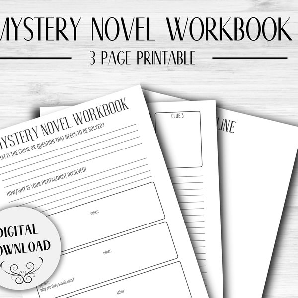 Mystery Novel Outline Template - Etsy