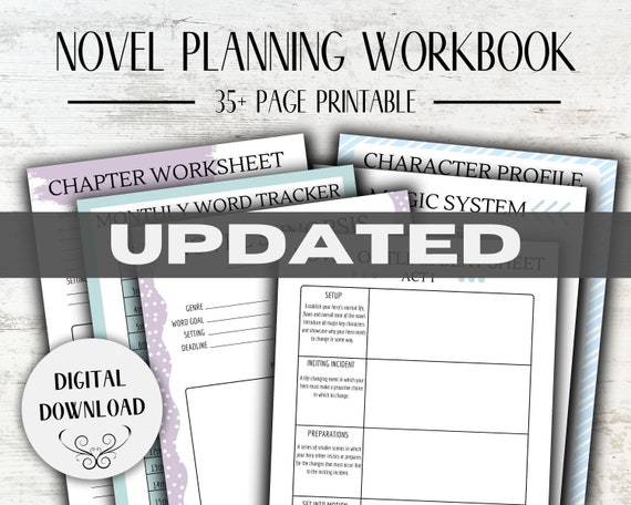 Novel Planning Workbook Writing Printable Nanowrimo - Etsy