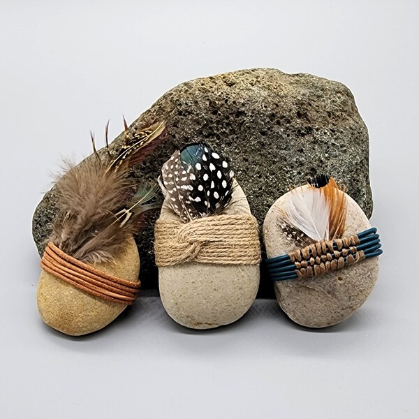 Leather Wrapped Rock - Etsy