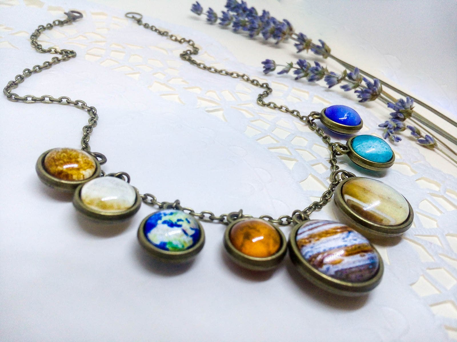 Solar System Necklace Statement Jewelry