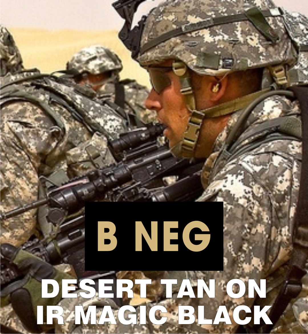 B NEG Blood Type Tan on Magic Black Solasx IR Patch - Etsy